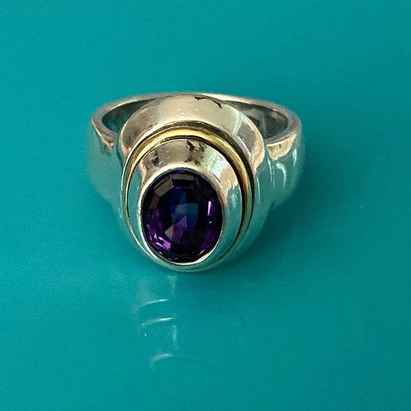 James Avery | Jewelry | James Avery Silver 4 K Gold Amethyst Ring Sz 5 ...